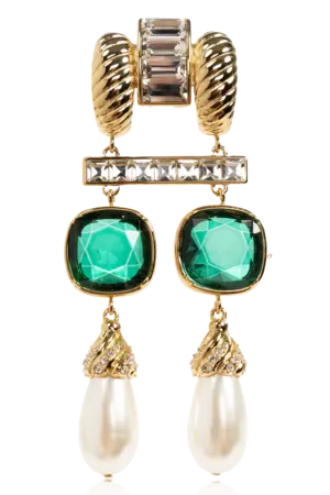 Valentino Garavani Long Clip-on Earrings With Shimmering Crystals
