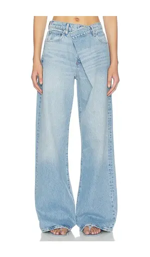 FRAME The Crossover Loose Jeans In Baby Blue