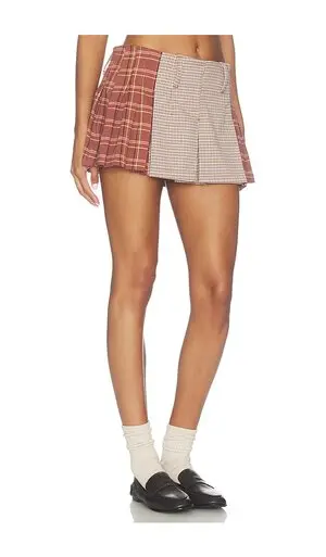 Free People Sherry Pleated Mini Skirt In Rose