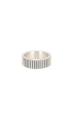 SERGE DENIMES Ridge Band Ring In Metallic