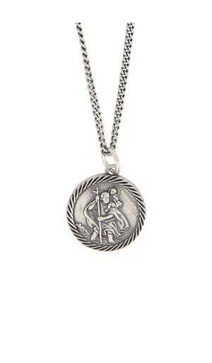 SERGE DENIMES St Christopher Necklace In Metallic