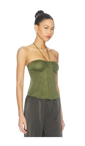 Free People Evening Out Halter Top In Green
