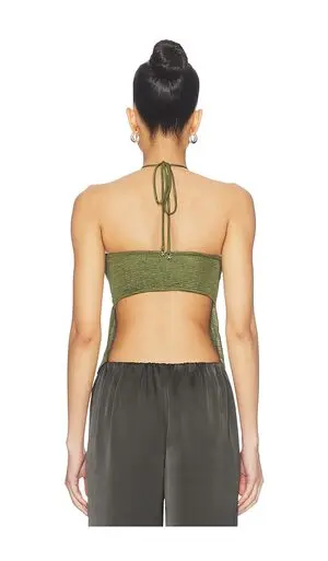 Free People Evening Out Halter Top In Green
