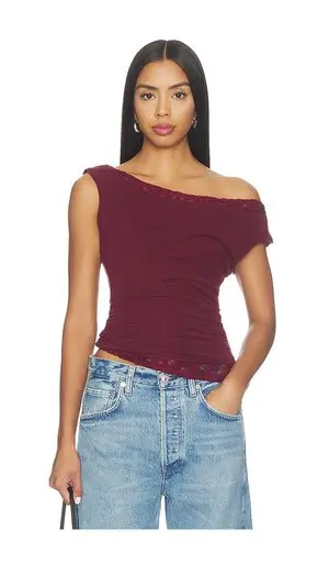 Free People Emma Twofer Top In Burgundy