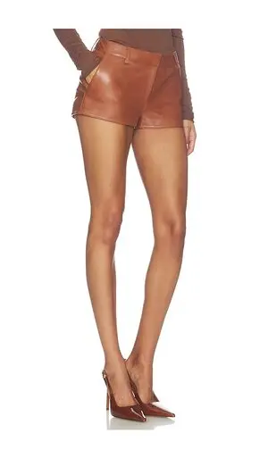 Retrofete Valesia Leather Short In Brown