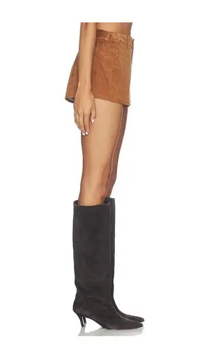 Central Park West Odessa Genuine Suede Short In Brown