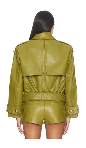 Retrofete Yseld Leather Jacket In Green