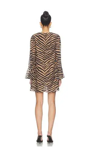 SIMONMILLER Marion Chiffon Dress In Brown