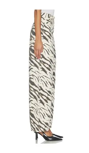 GANNI Print Denim Lari Jeans In Cream
