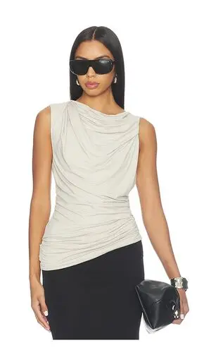ENTIRE STUDIOS Drape Tank In Grey - Stone
