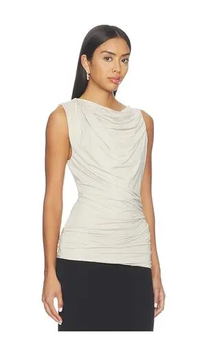 ENTIRE STUDIOS Drape Tank In Grey - Stone
