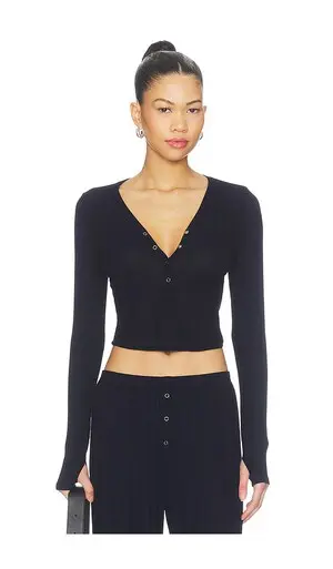 Michael Lauren Fremont Deep V Snap Henley