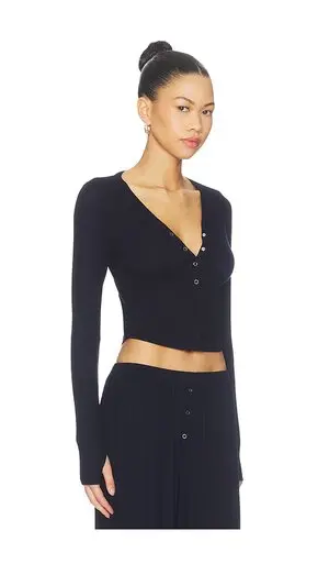 Michael Lauren Fremont Deep V Snap Henley