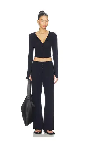Michael Lauren Fremont Deep V Snap Henley