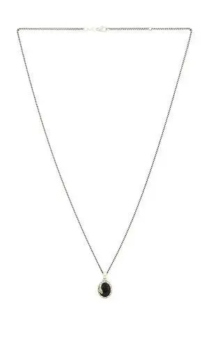 SERGE DENIMES Onyx Serpent Necklace In Metallic - Silver