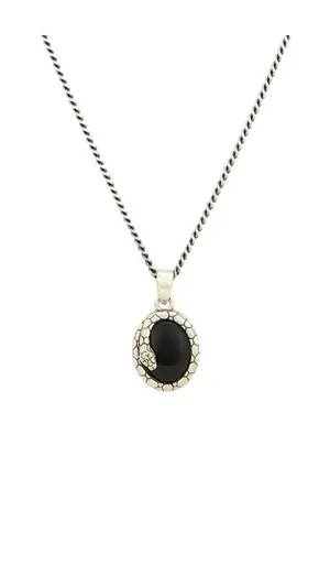SERGE DENIMES Onyx Serpent Necklace In Metallic