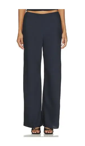 ELODIE THE LABEL Row Satin Pant - Navy