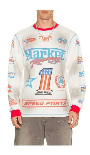 MARKET Speed Part Thermal Long Sleeve Tee - White