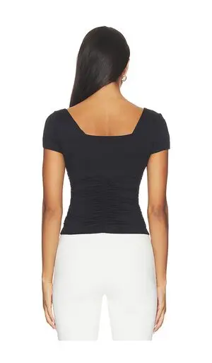 Susana Monaco Sweetheart Shortsleeve Gathered Top