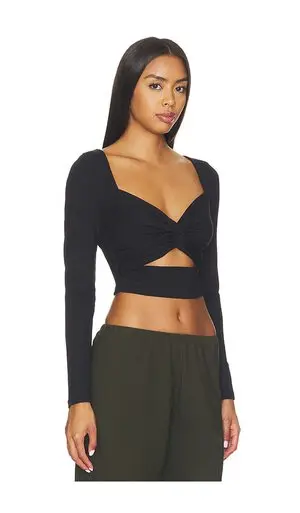 Susana Monaco Twisted Front Longsleeve Top