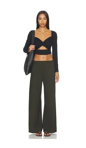 Susana Monaco Twisted Front Longsleeve Top