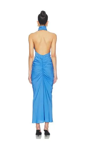ROWEN ROSE Bow Neck Maxi Dress In Baby