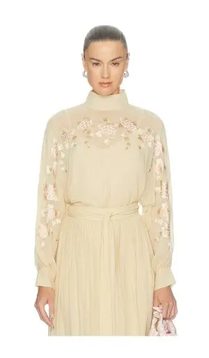 Zimmermann Valiant Embroidered Blouse - Cream