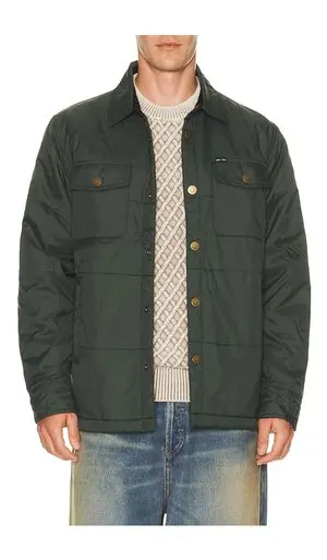 DARK SEAS Machinist Nylon Shirt Jacket In Green - Forest