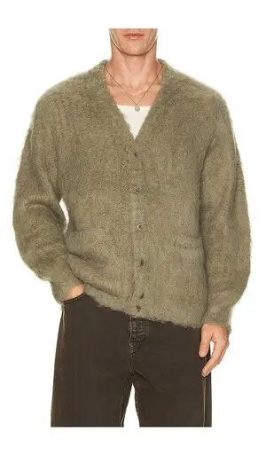 Obey Patron Cardigan In Brown - Tea Leaf