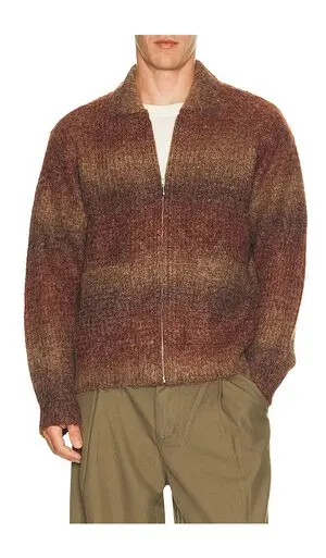 Obey Anton Gradient Cardigan In Brown - Brown Multi