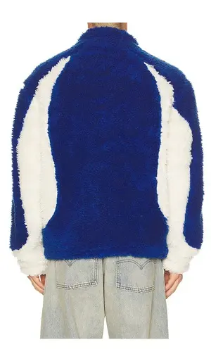 Obey Center Field Sherpa Jacket In Blue