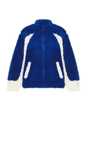 Obey Center Field Sherpa Jacket In Blue