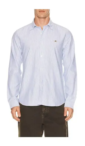 EDMMOND STUDIOS Duck Striped Shirt In Blue