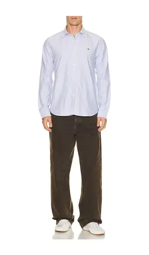 EDMMOND STUDIOS Duck Striped Shirt In Blue