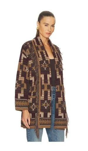 L'Agence Jair Jacquard Cardigan In Brown