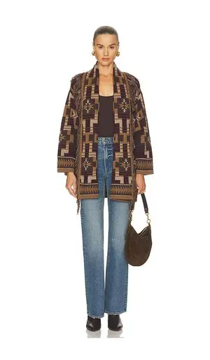 L'Agence Jair Jacquard Cardigan In Brown