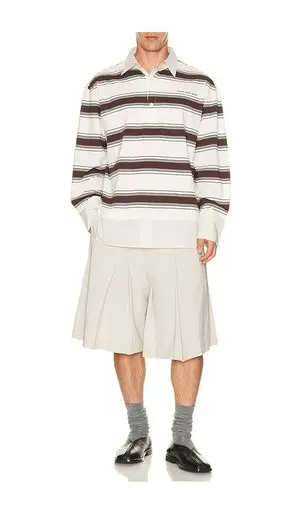 FENG CHEN WANG Irregular Pleats Shorts In Tan