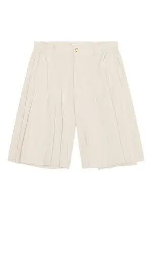 FENG CHEN WANG Irregular Pleats Shorts In Tan