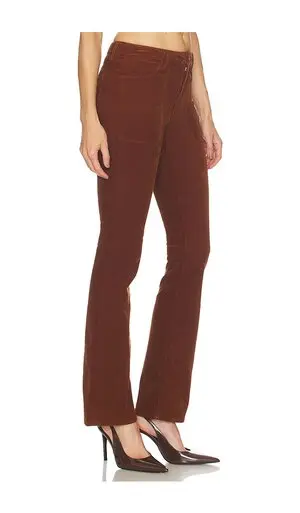 L'Agence Sophie Slim Straight Pant In Brown