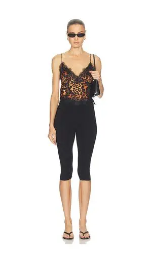 L'Agence Kimber Lace Insert Cami In Brown