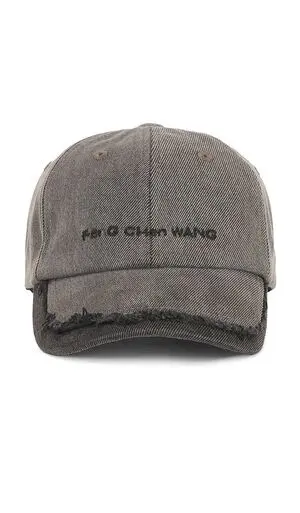 FENG CHEN WANG Denim Spliced Baseball Cap - Grey