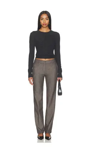 Enza Costa Cashmere Shrunken Crew - Charcoal
