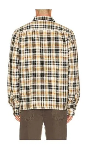 Fred Perry Textured Check Overshirt In Cream