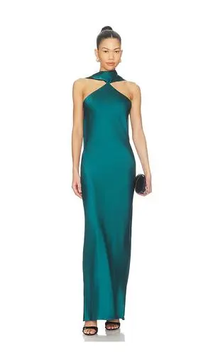 Amanda Uprichard Ashton Gown In Green - Malachite