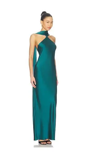 Amanda Uprichard Ashton Gown In Green - Malachite