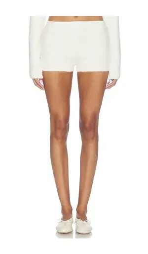 SEVEN WONDERS Nera Knit Mini Shorts In White - Sand