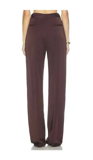 Lapointe Lightweight Satin High Waisted Belted Pant