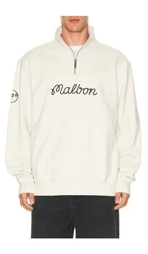 MALBON Collegiate Sweatshirt In White - Ivory
