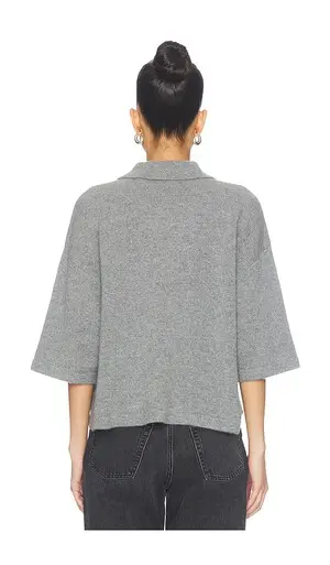 FRAME The Academy Polo Top In Grey