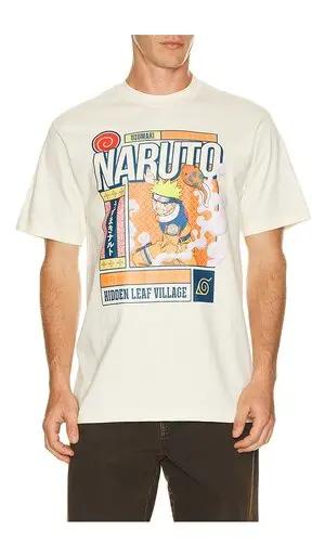 BIOWORLD Naruto Hidden Leaf Village Tee In Cream - Natural
